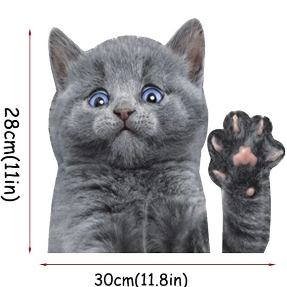 None | Other | New Realistic Cat Lover Car Window Removable Decal ...